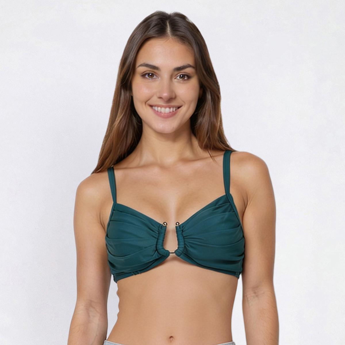 Click here for Womens Cupshe Solid U Wire Bralette Swim Top prices